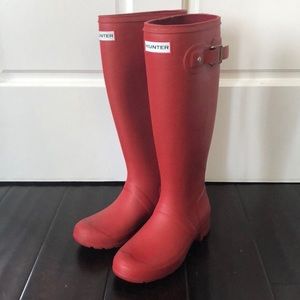 Hunter | Shoes | Red Matte Hunter Boots | Poshmark